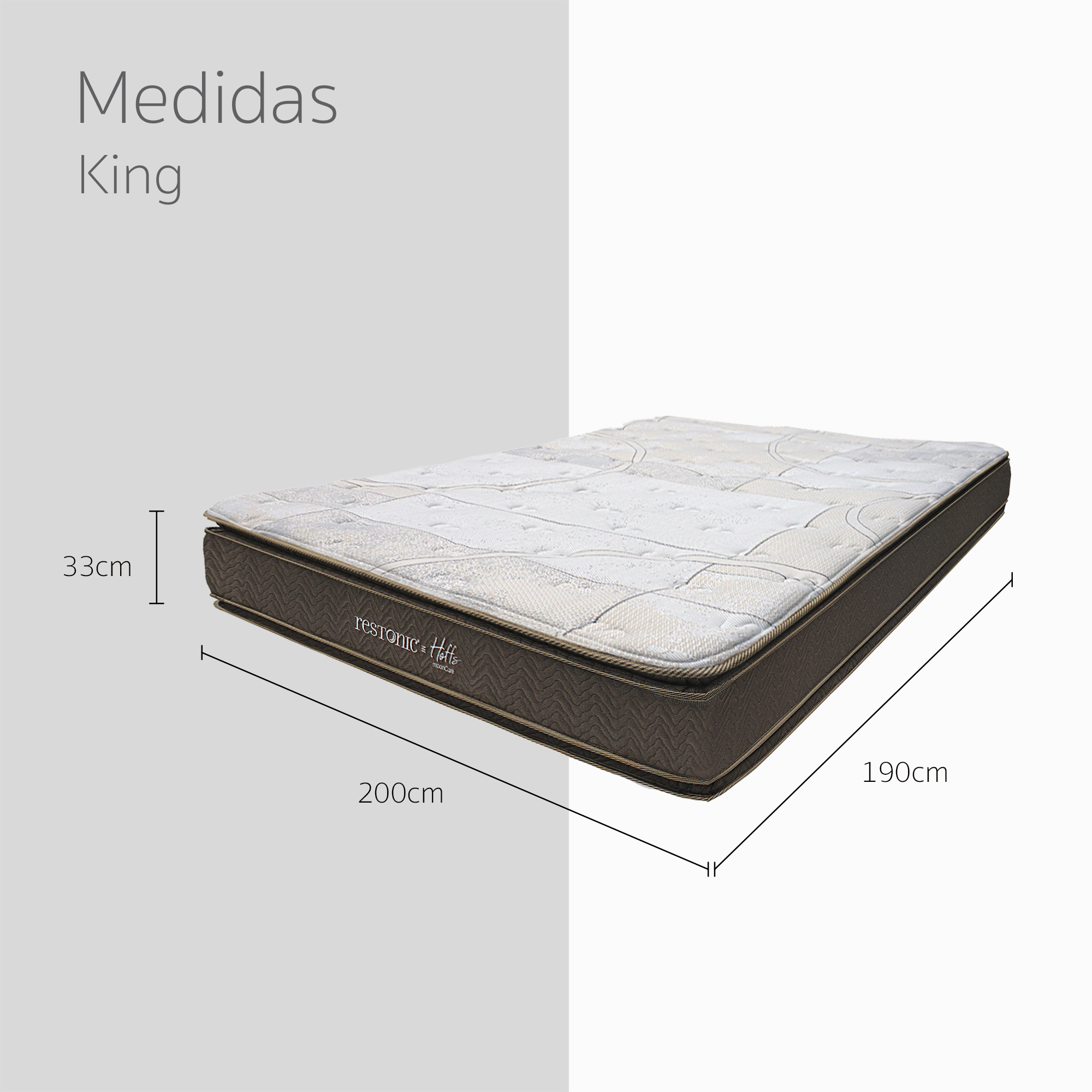 Colchón Restonic Tamaño King Size Modelo Hoffs