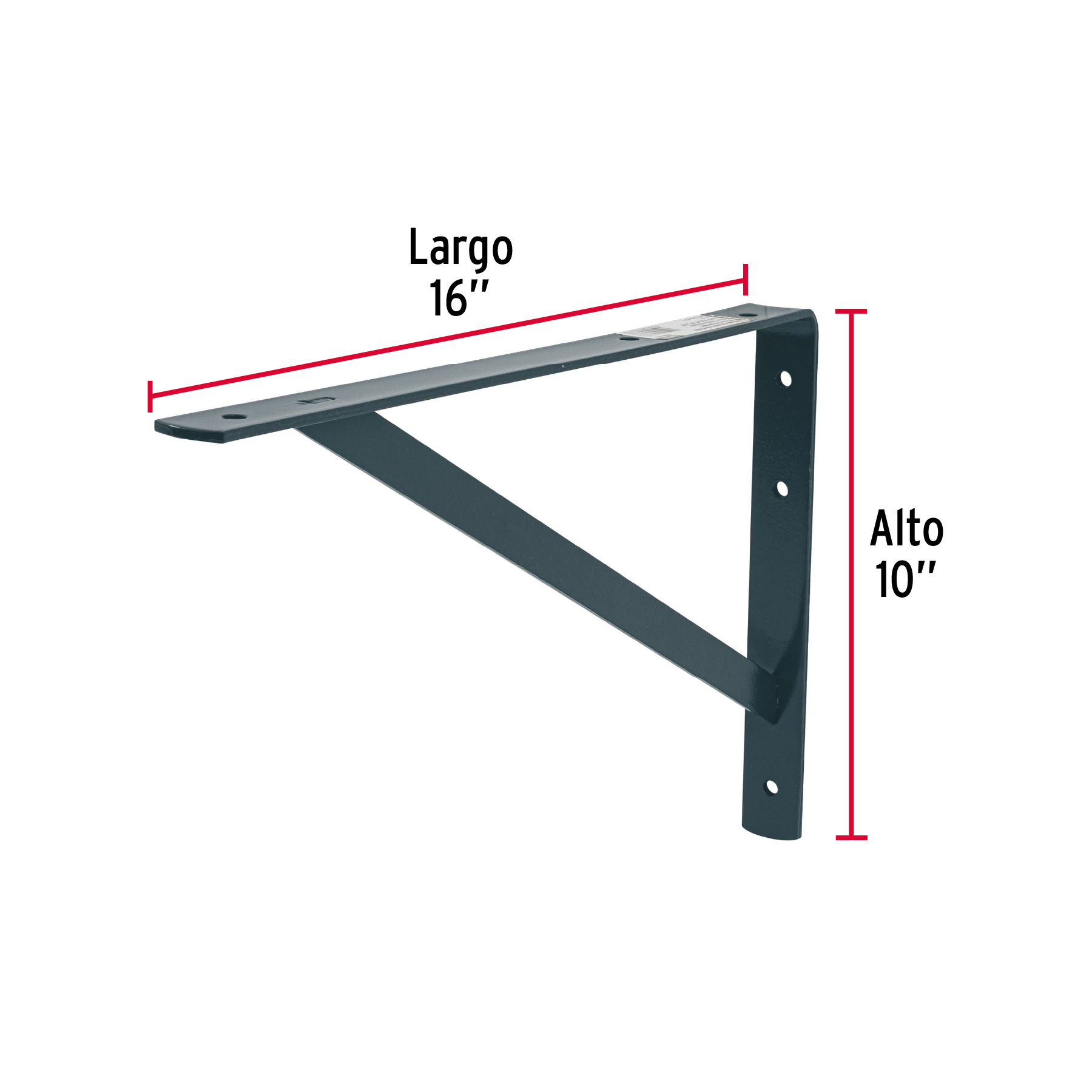 MÉNSULA DE ACERO REFORZADA GRIS 10 X 16", FIERO 44674
