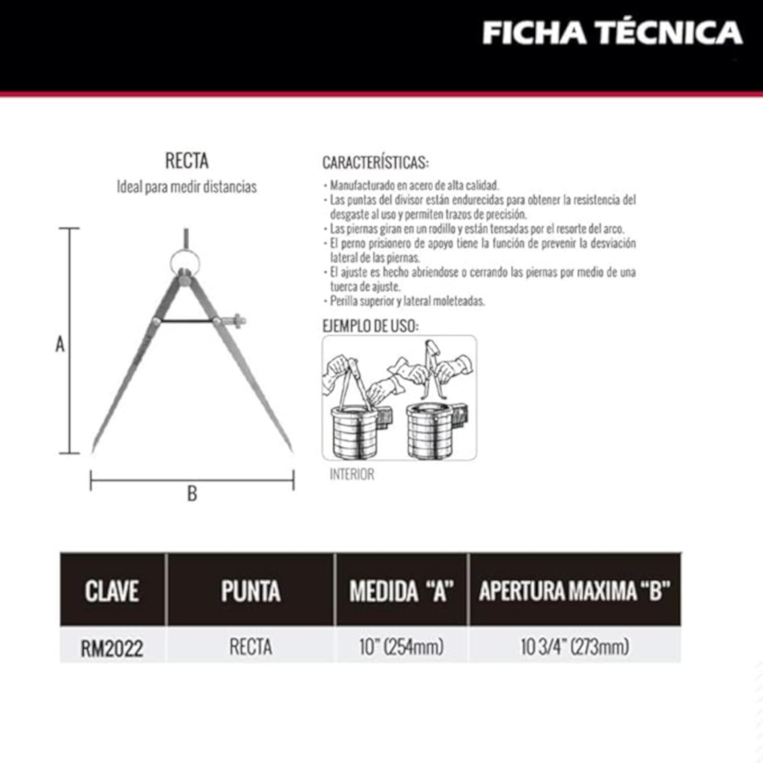 Compás Punta Recta 6 (152,4mm)