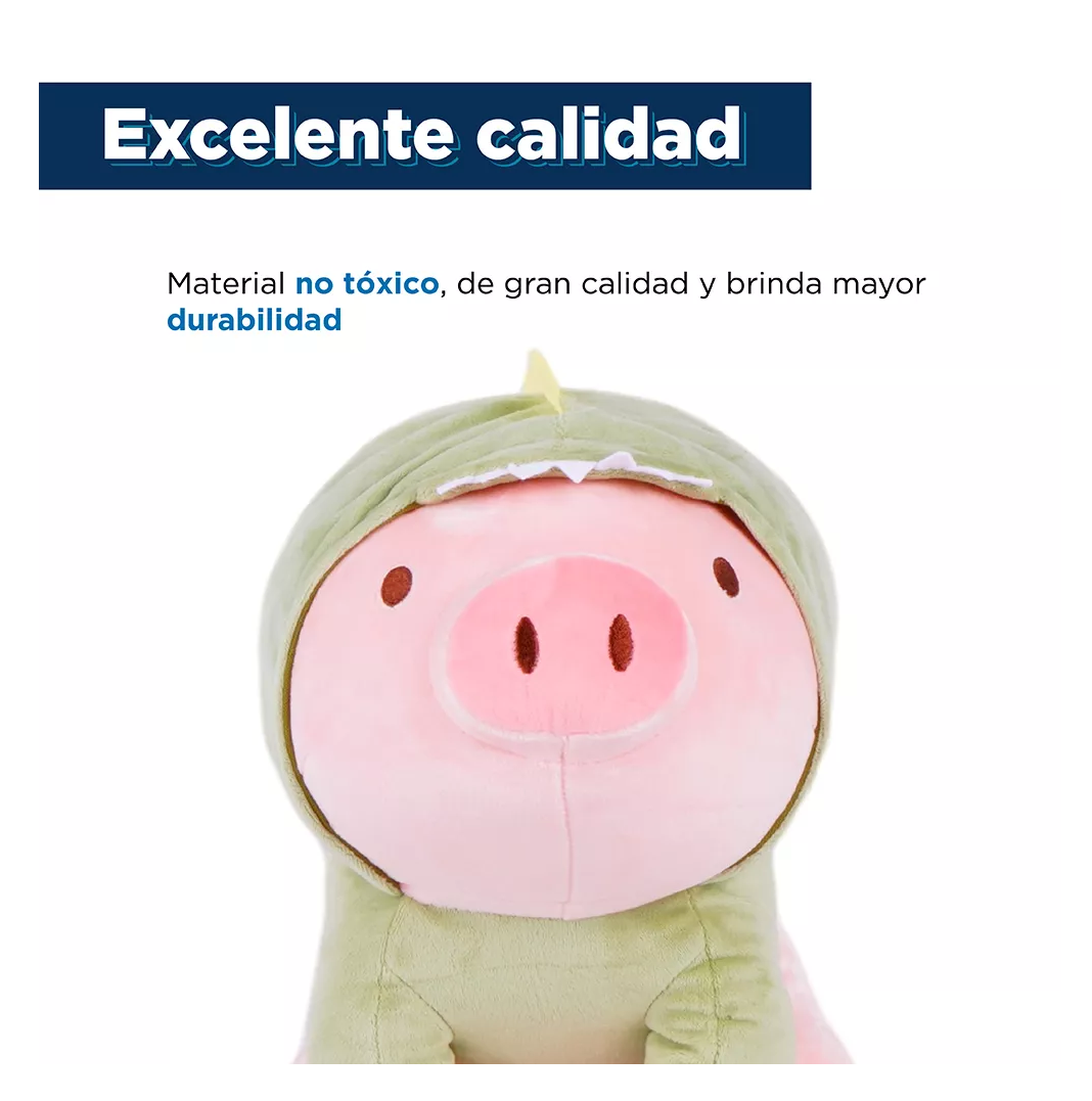 Peluche de Cerdito con disfraz de Puercosaurio