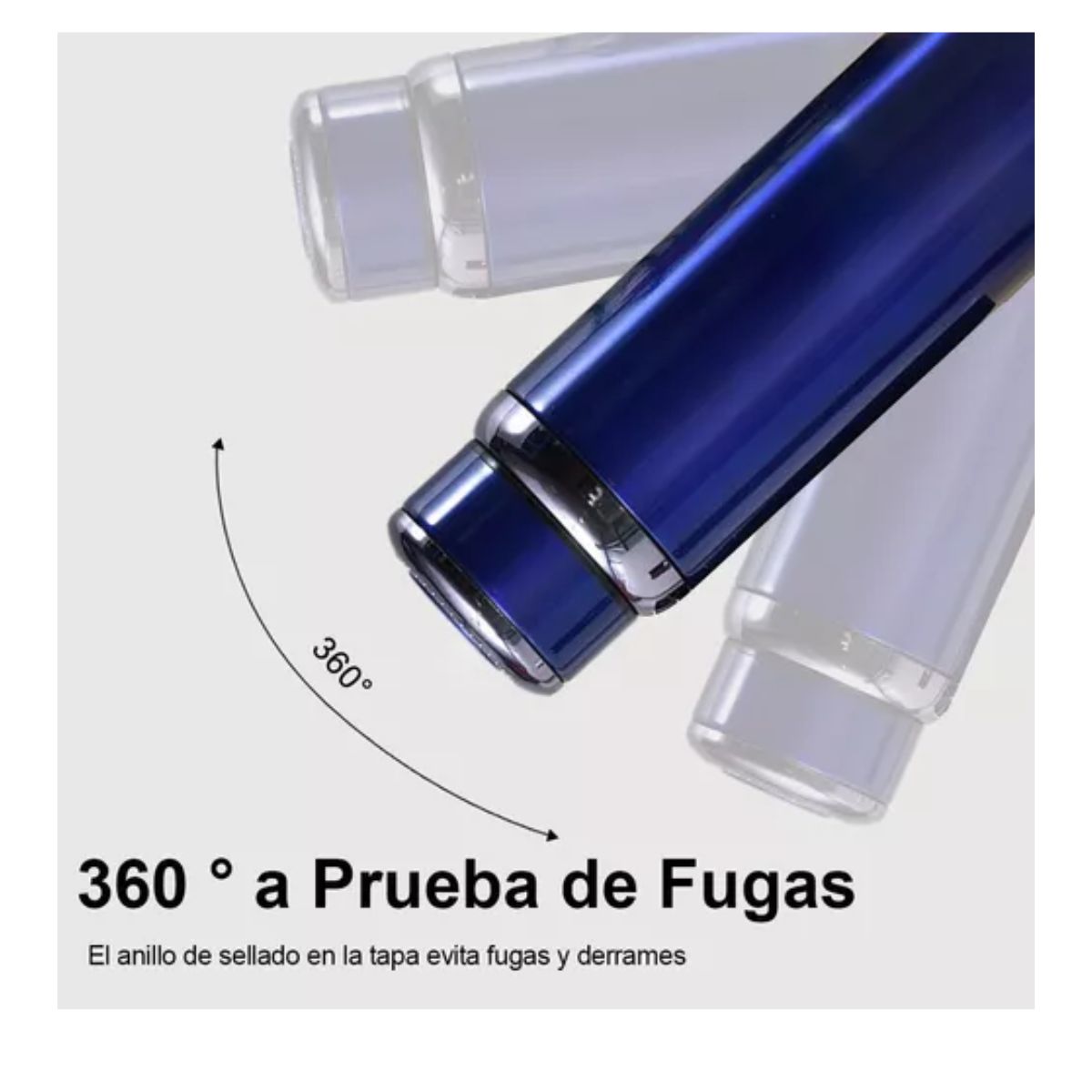 Termo De Acero Inoxidable Portátil 1000 ml plateado