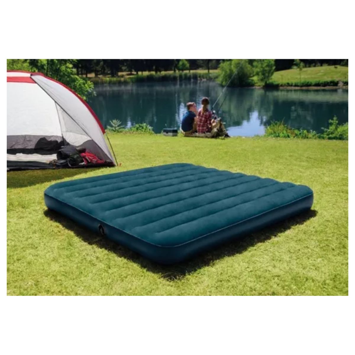 Colchón Inflable Alto Queen Portatil 152cmx203cm Verde