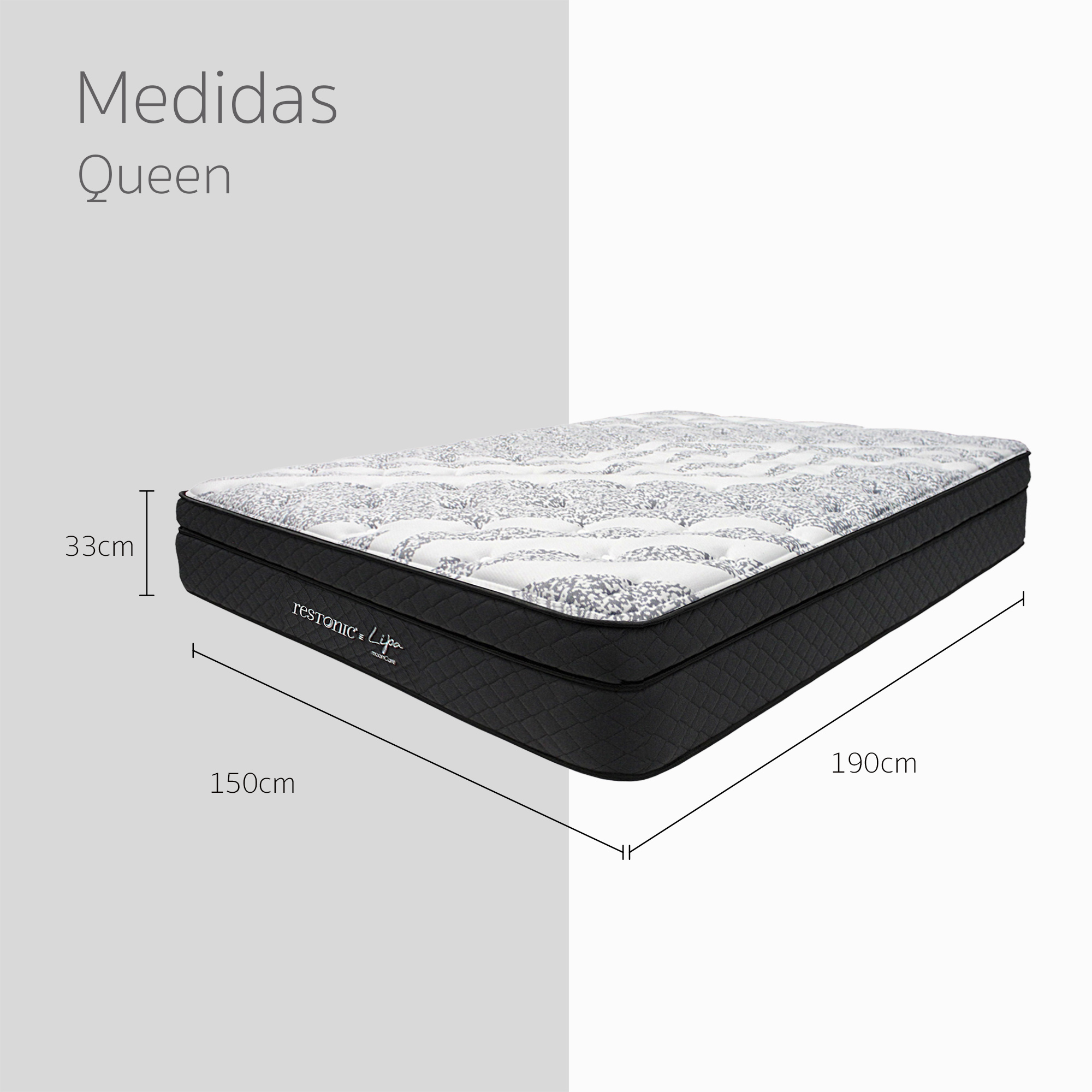 Colchón Restonic Tamaño Queen Size Modelo Lipa