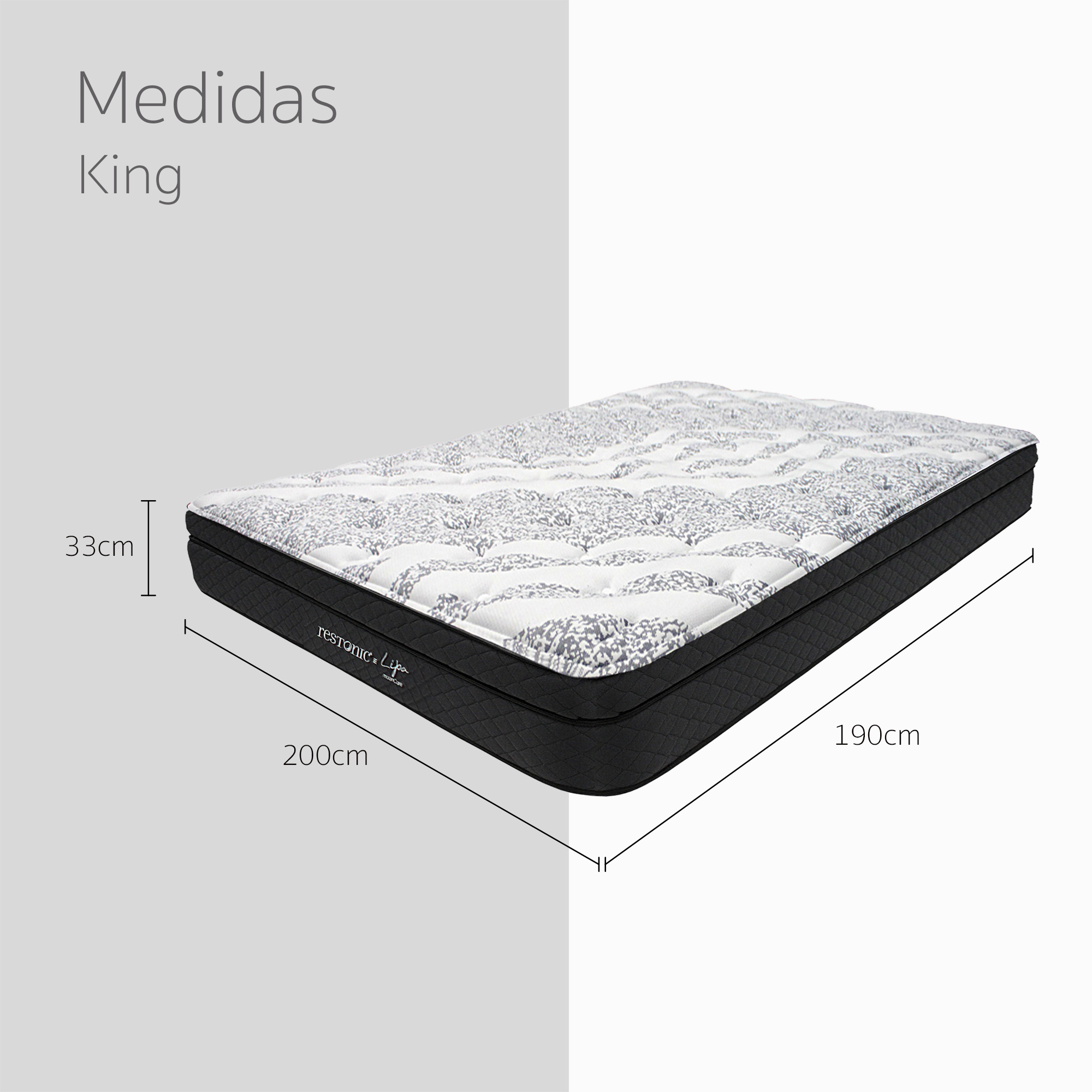Colchón Restonic Tamaño King Size Modelo Lipa