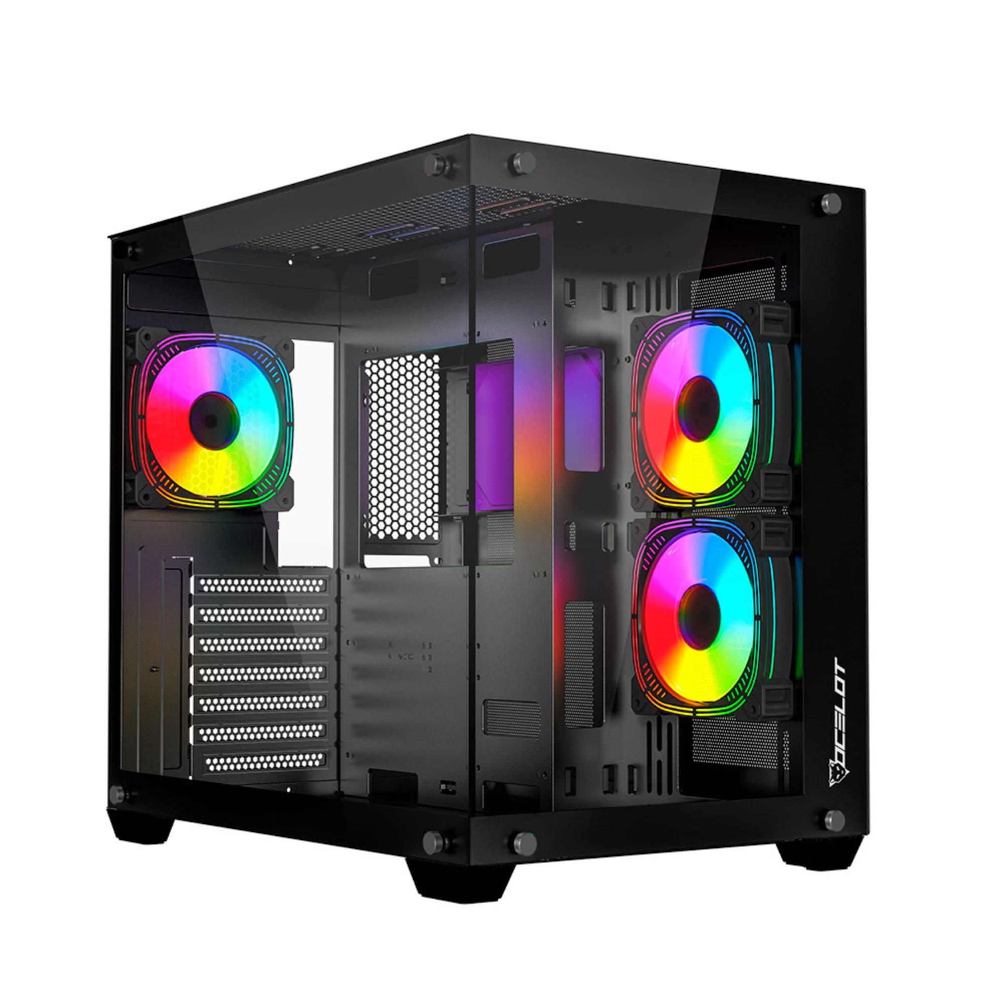 Gabinete Ocelot Gaming A-CUBE 1, ATX, Cristal Templado, incluye 3 ...
