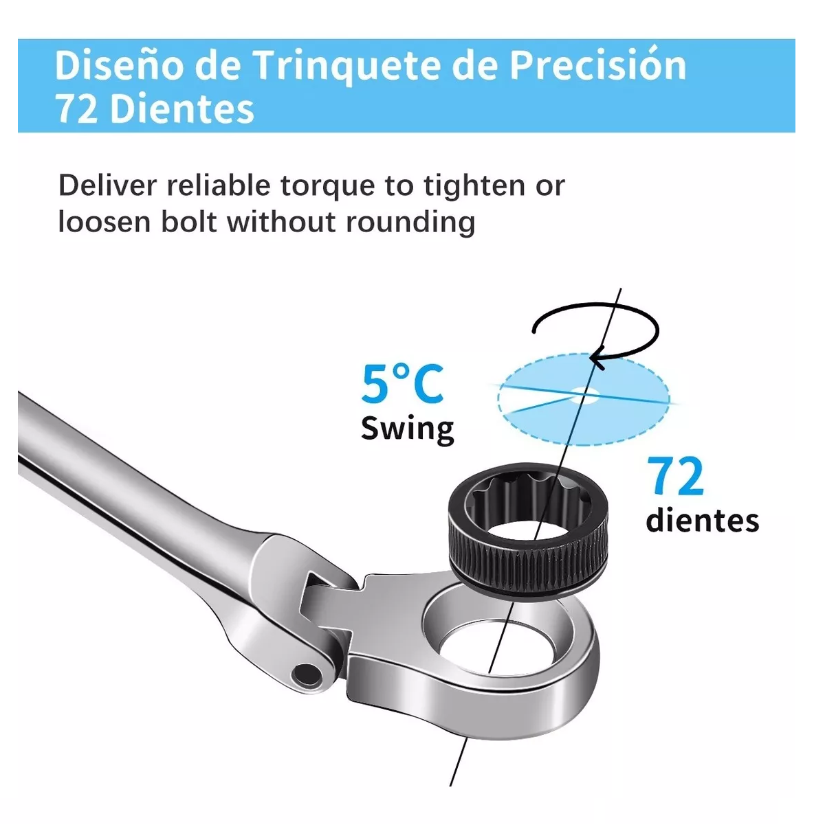 Llaves Inglesa Combinada Tipo Matraca 12 px negras