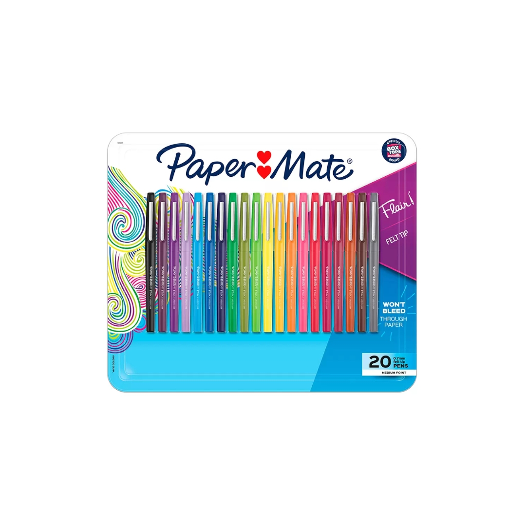 Marcadores Paper Mate Flair Punto Medio 20 piezas Multicolores