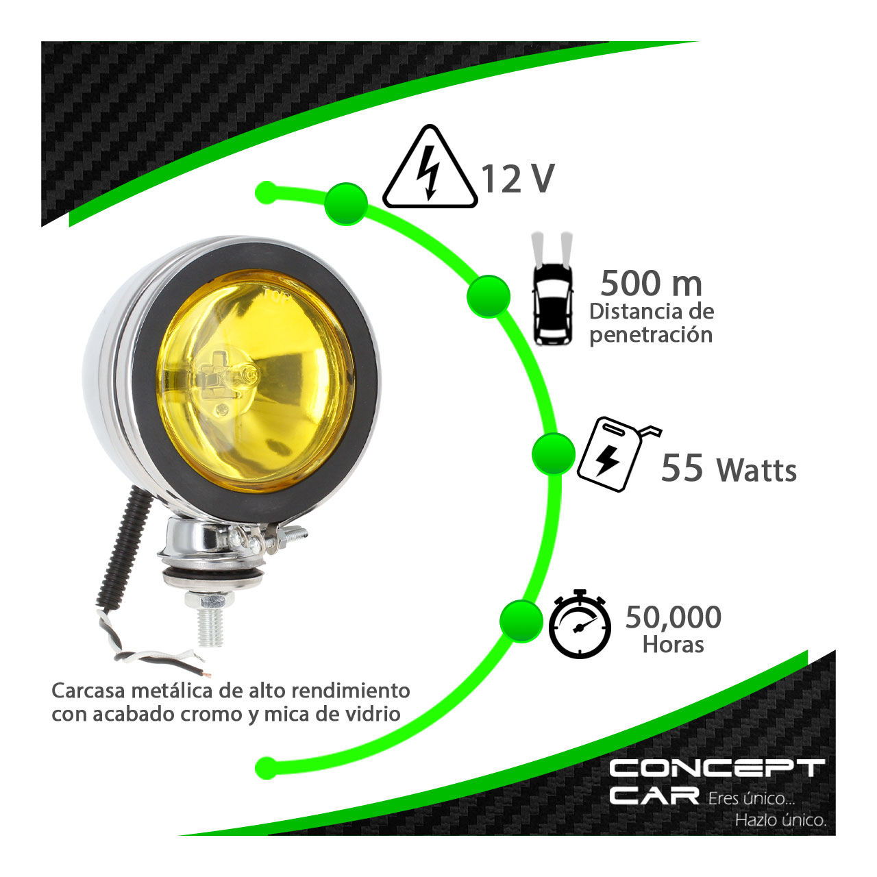 Faro Halógeno Redondo 4x4 Niebla 4 Pulgadas H3 Universal