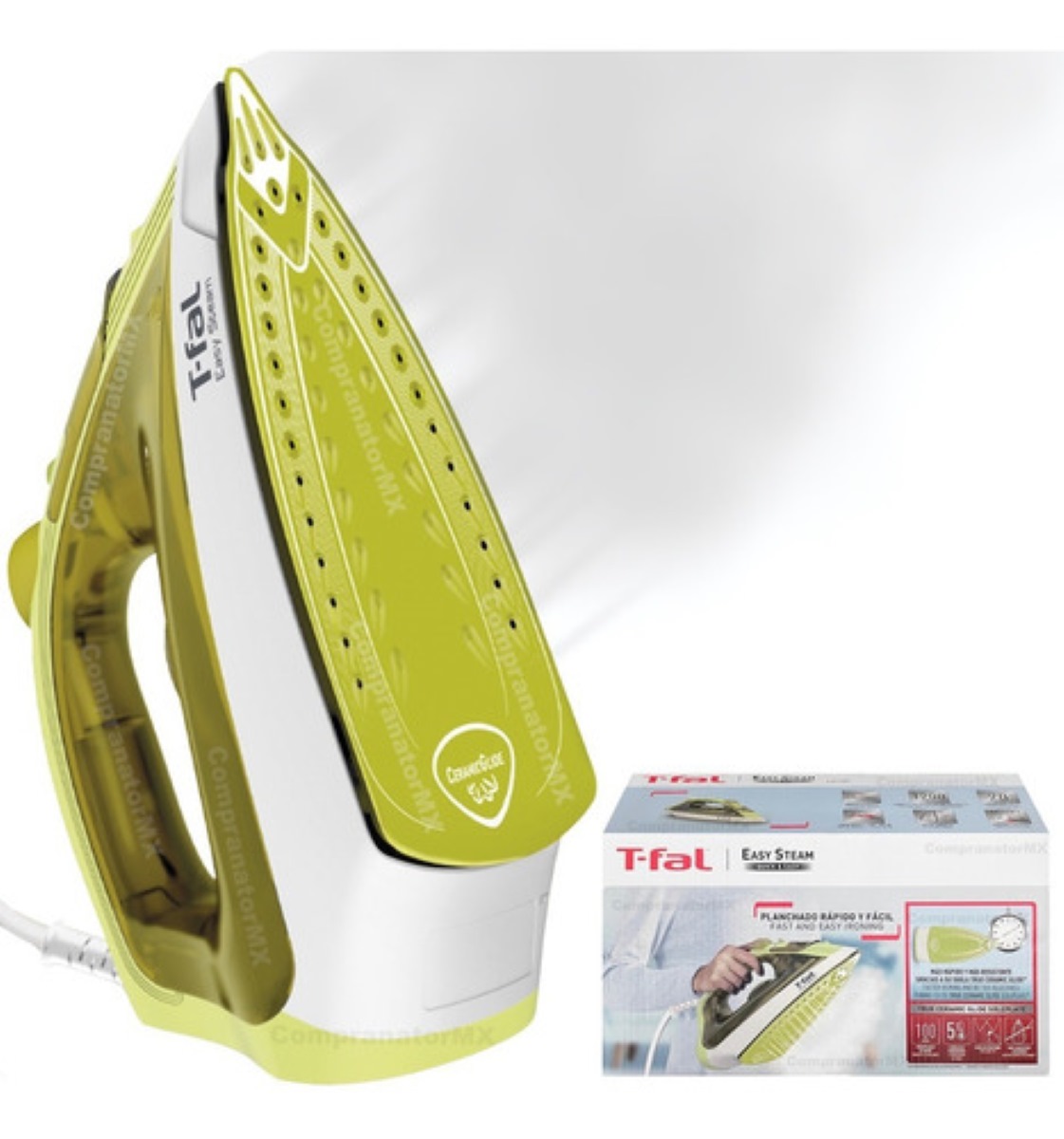 Plancha De Ropa Suela Cerámica Con Vapor Vertical Verde