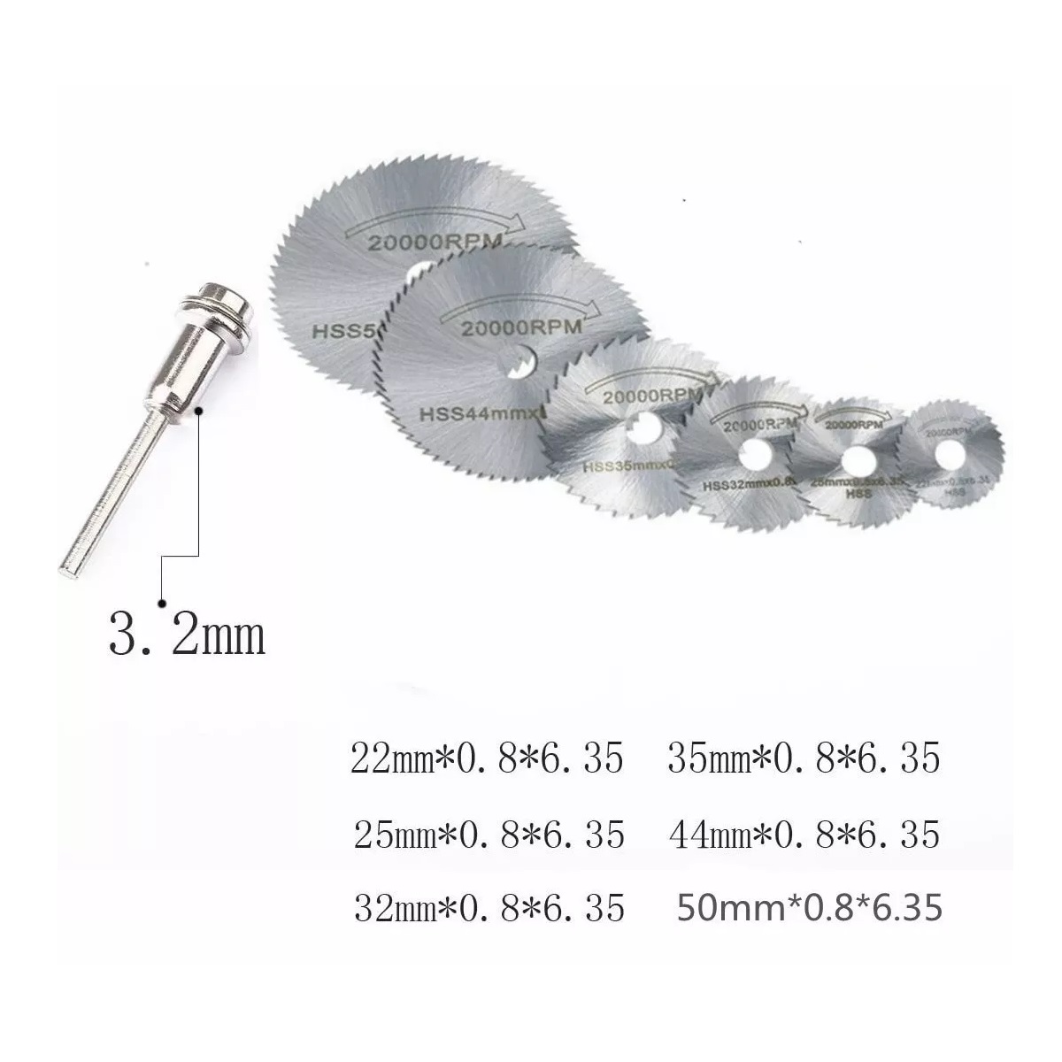 Kit 5 Mini Discos Sierra Para Mototool Dremel 3mm (1/8)