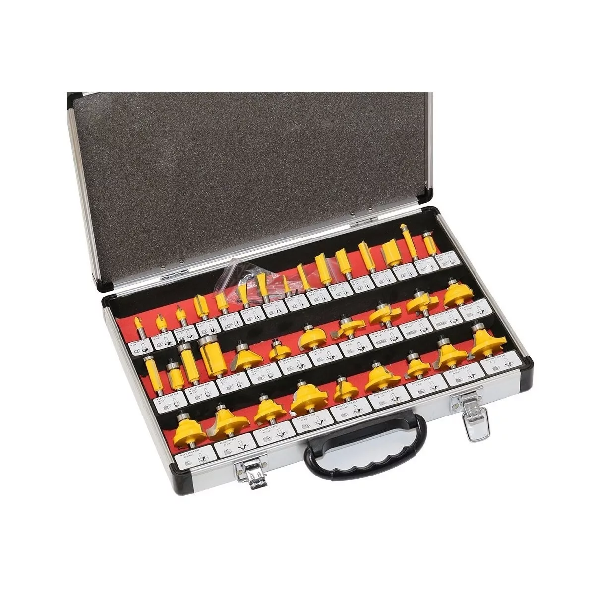 Kit 35 Brocas Fresas 1/4 Para Router De Madera Vástago Molduras