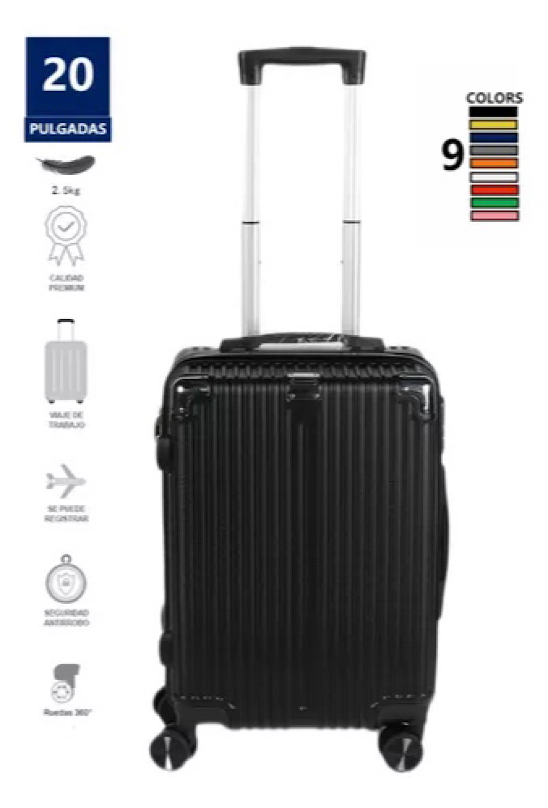 Maleta Mano De Viaje 20in 10kg Rigida 4 Ruedas360 Más Color