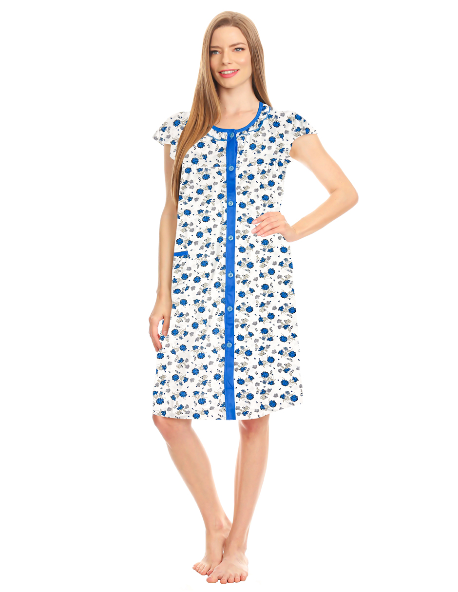 Bata Para Dormir Suave Y Cómoda Tatys Fashion Modelo 567 Color Azul