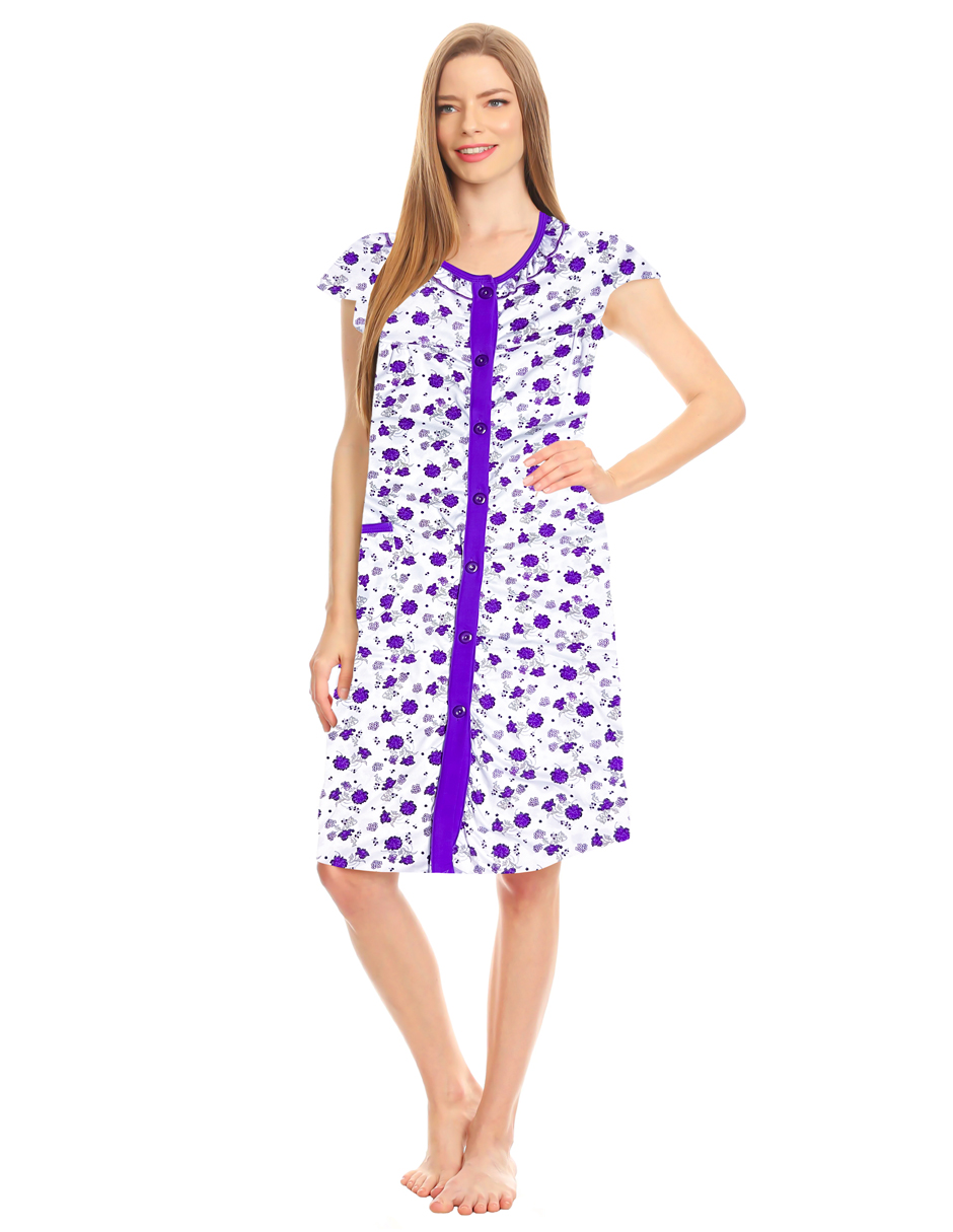 Bata Para Dormir Suave Y Cómoda Tatys Fashion Modelo 567 Color Púrpura