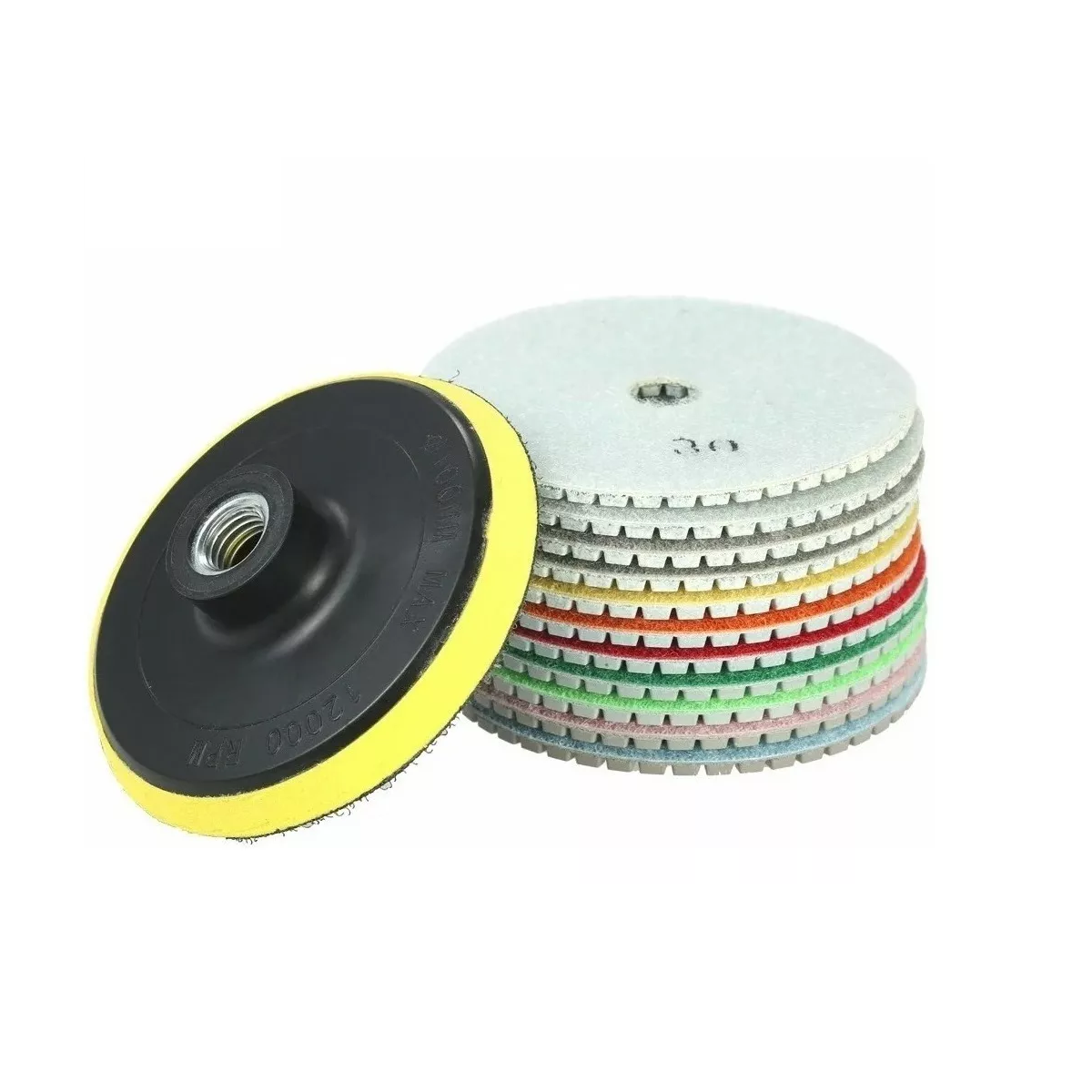 Juego Disco Pulidor Polvo Diamante 4inch Mármol Granito 50-10000 16Pzas