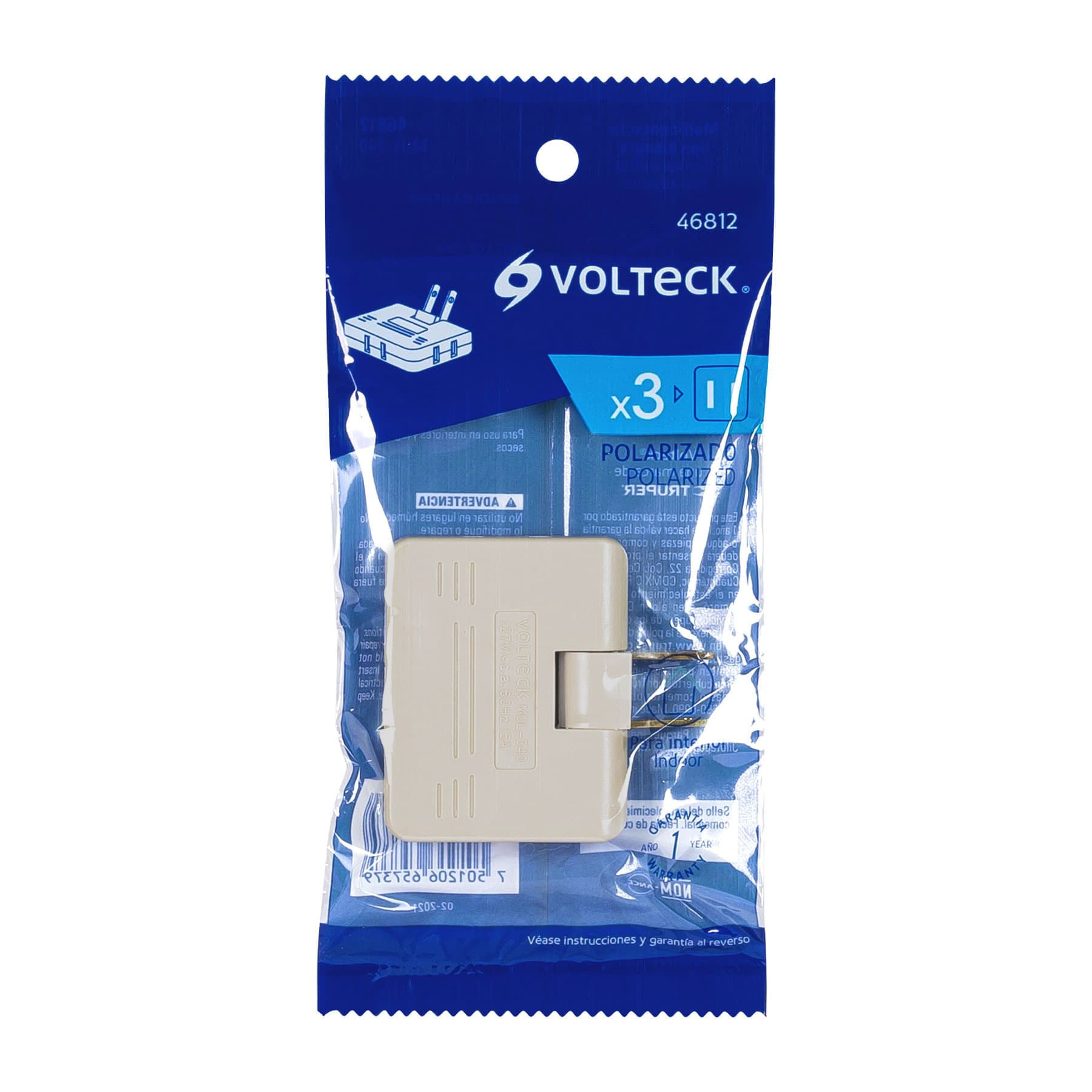 MULTICONTACTO TRIPLE, TIPO BISAGRA, ENTRADAS LATERALES, VOLTECK 46812