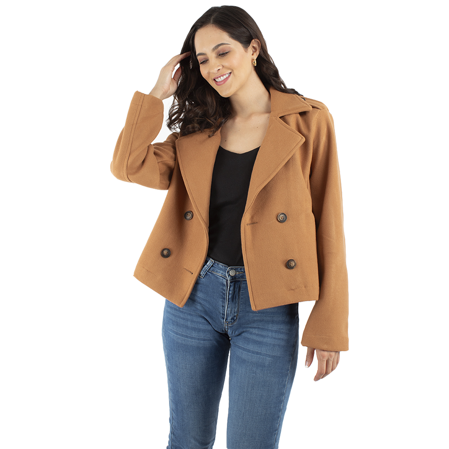 Saco corto cruzado con botones