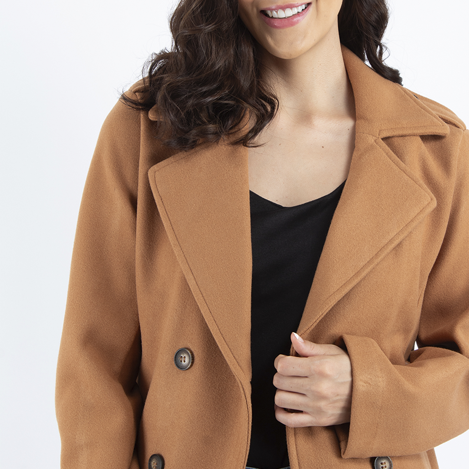 Saco corto cruzado con botones