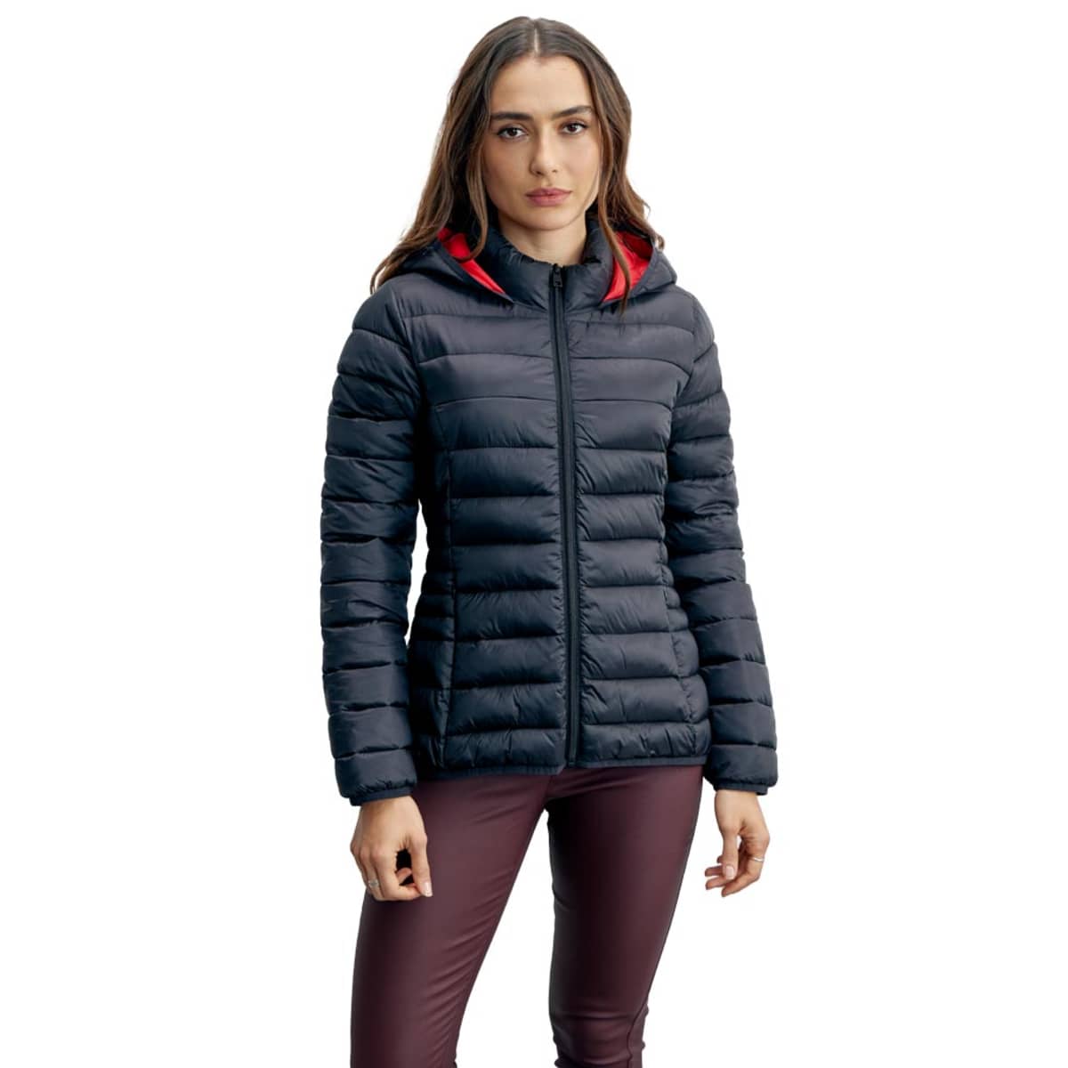 Chamarra de moda, corta con capucha color negro, marca Holly Land, para ...