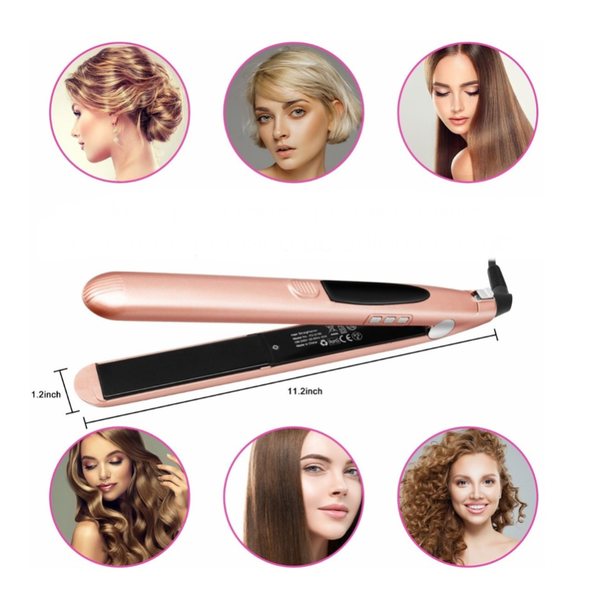 Plancha De Cabello, 2en1 Plancha De Pelo Y Rizador Ceramica