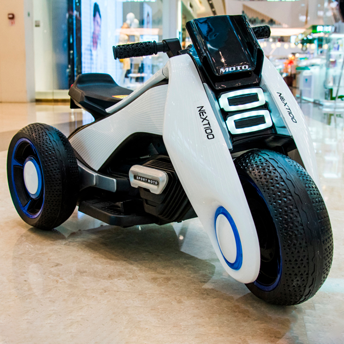 Mini Moto Eléctrica Recargable Infantil Honey Whale BDQ-6199 Blanco