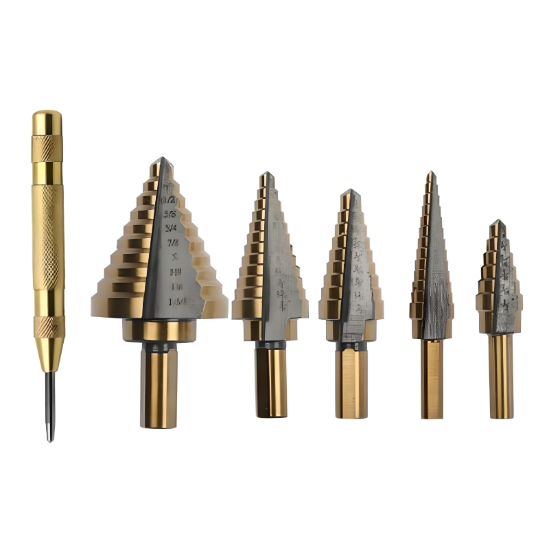 6 Uds. Broca Escalonada De Acero Rápido +estuche De Aluminio