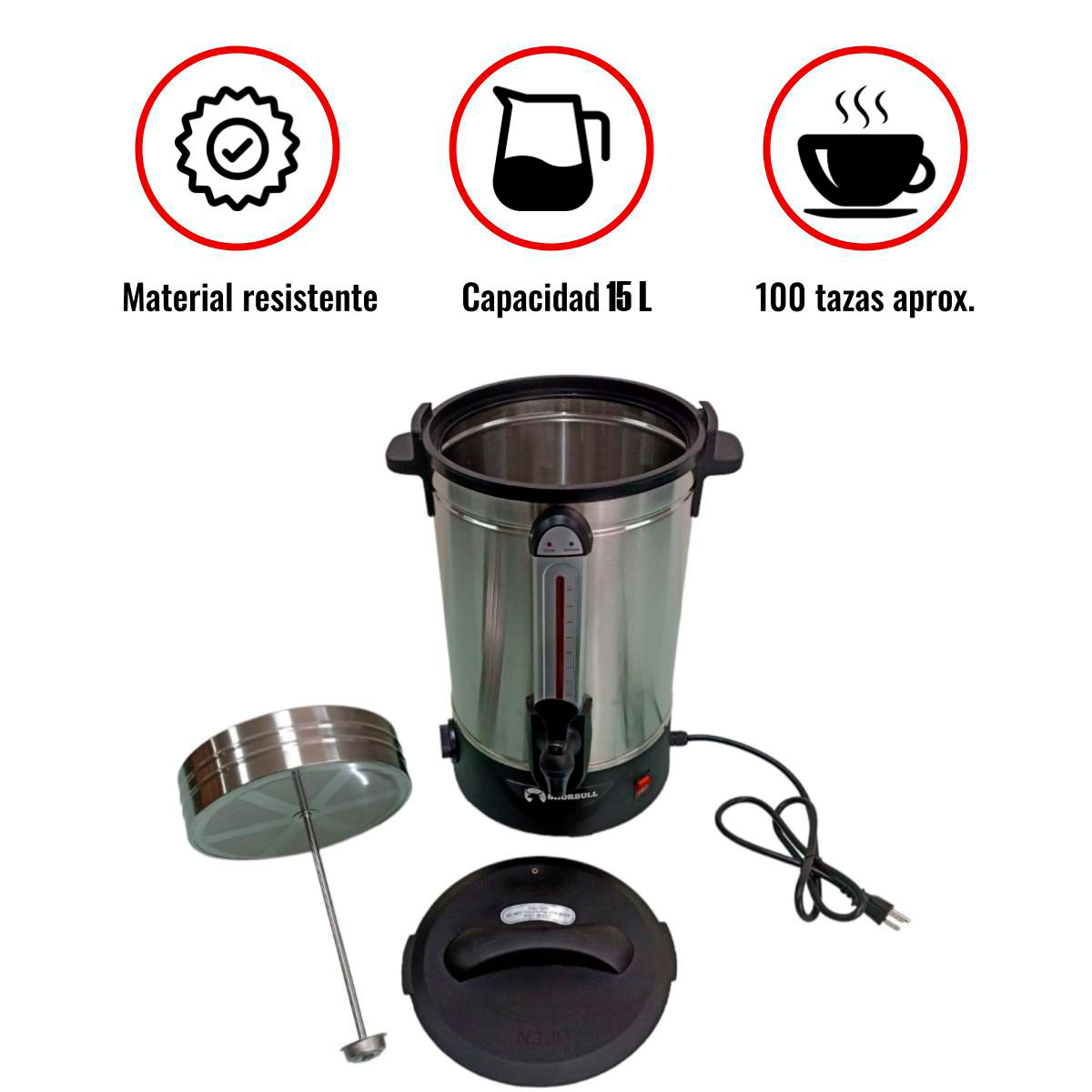 Precoladora Cafetera 15L 100 Tazas SHORBULL