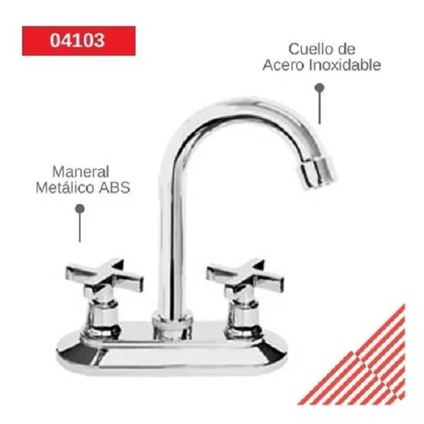 Llave Mezcladora Para Lavabo Cardia Cromo 04103 Metalflu