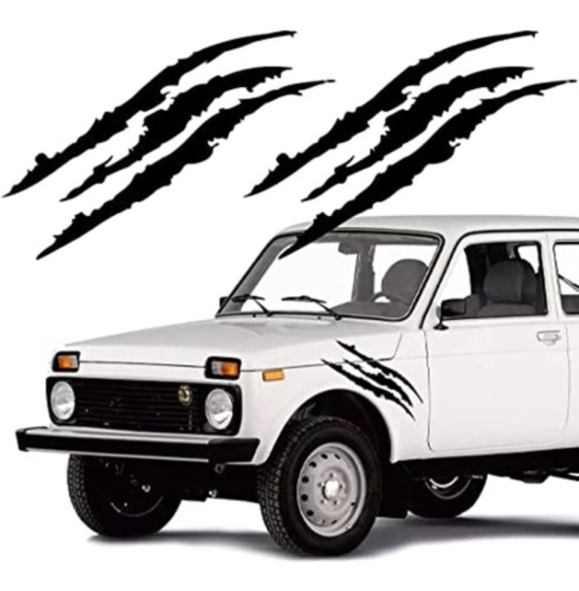 Calcomania Arañazo Garra Animal Agresivo Faro Universal Auto Negro