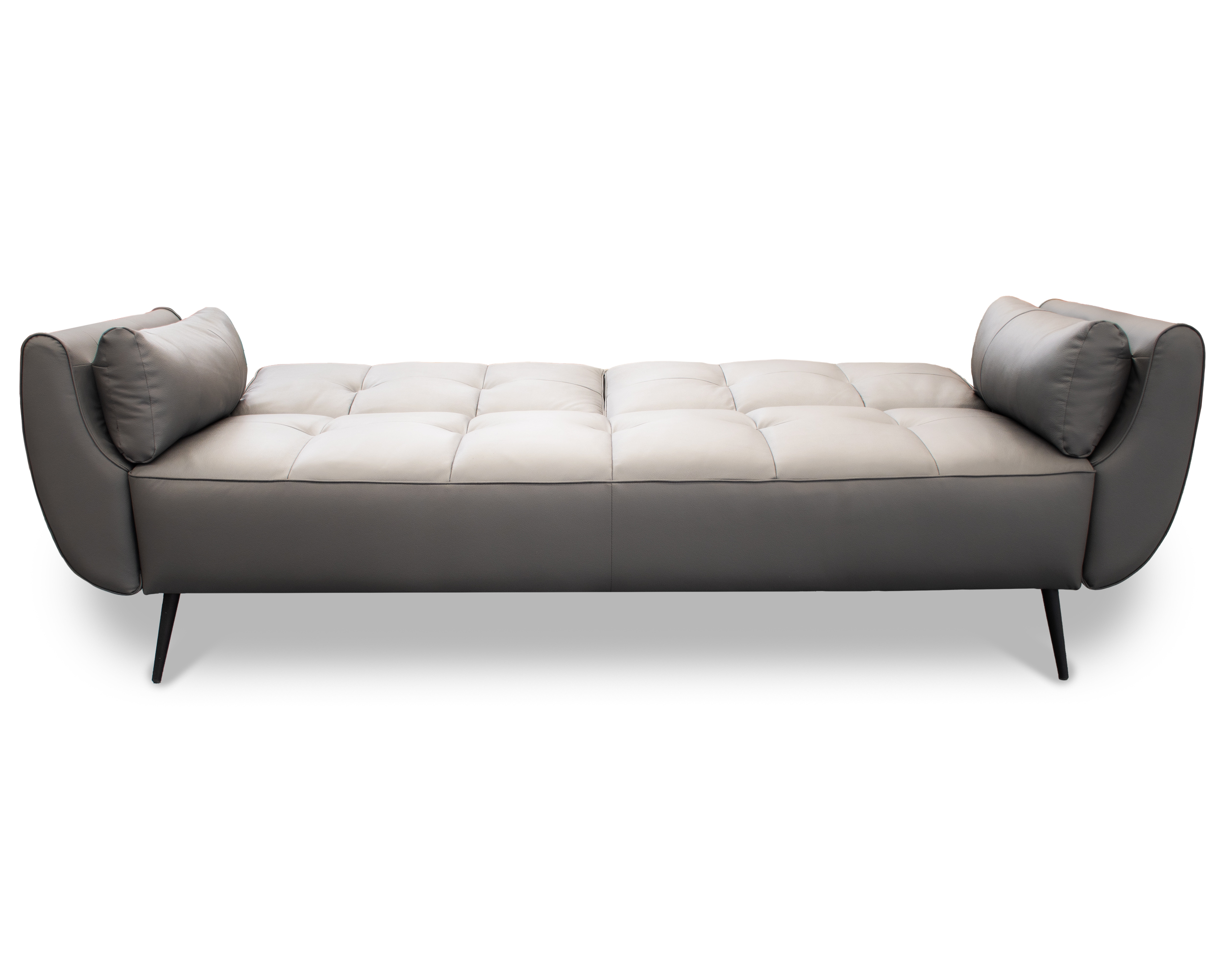 Sofa Cama de Piel Genuina Toronto Color Gris Oxford - Confortopiel.