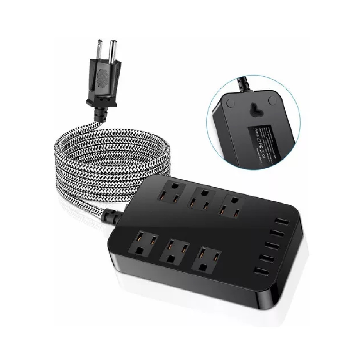 Multicontacto Regleta Enchufe Con Usb Protector Sobretensión