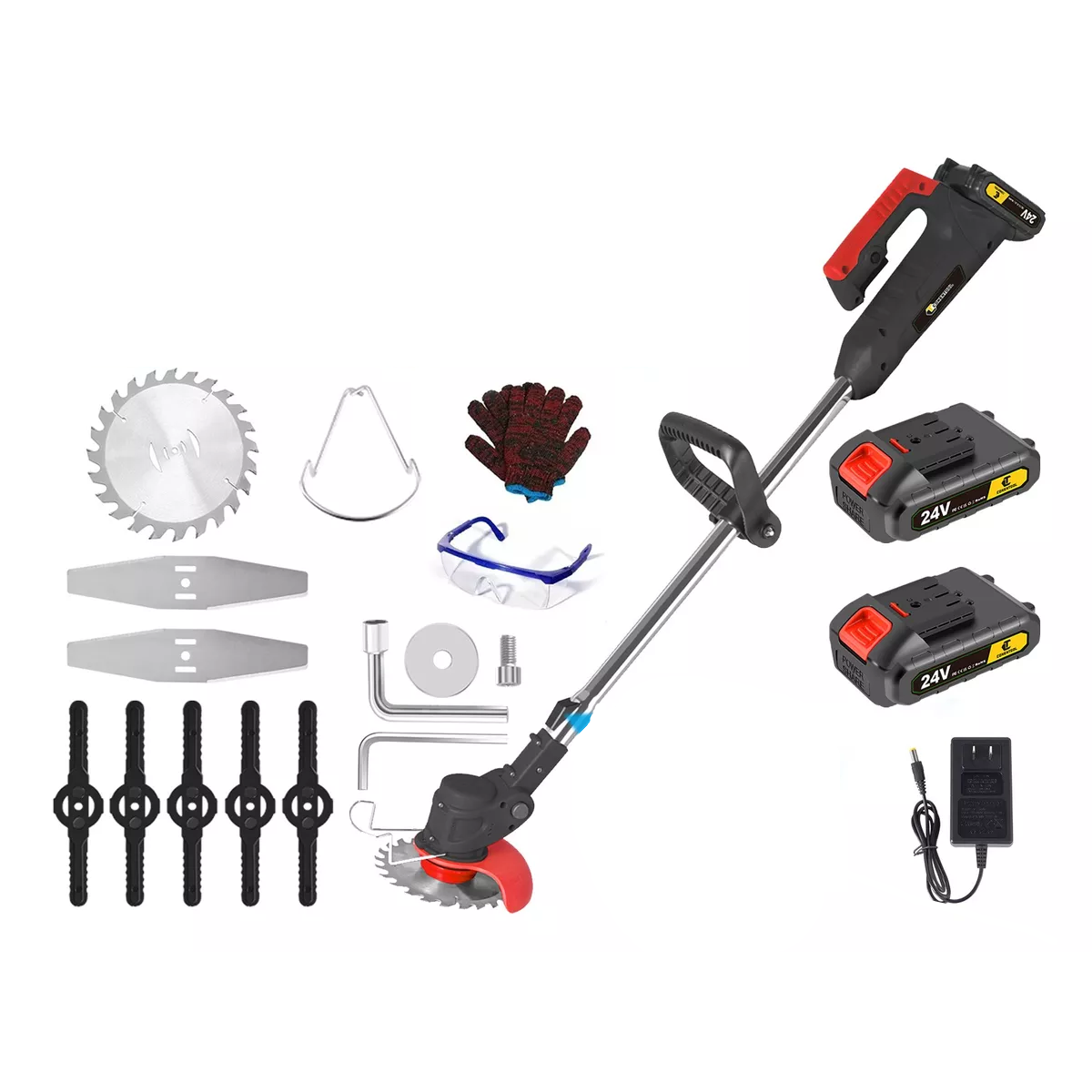 Desbrozadora Eléctrica Inalámbrica 850w Con 2 Baterías 24v