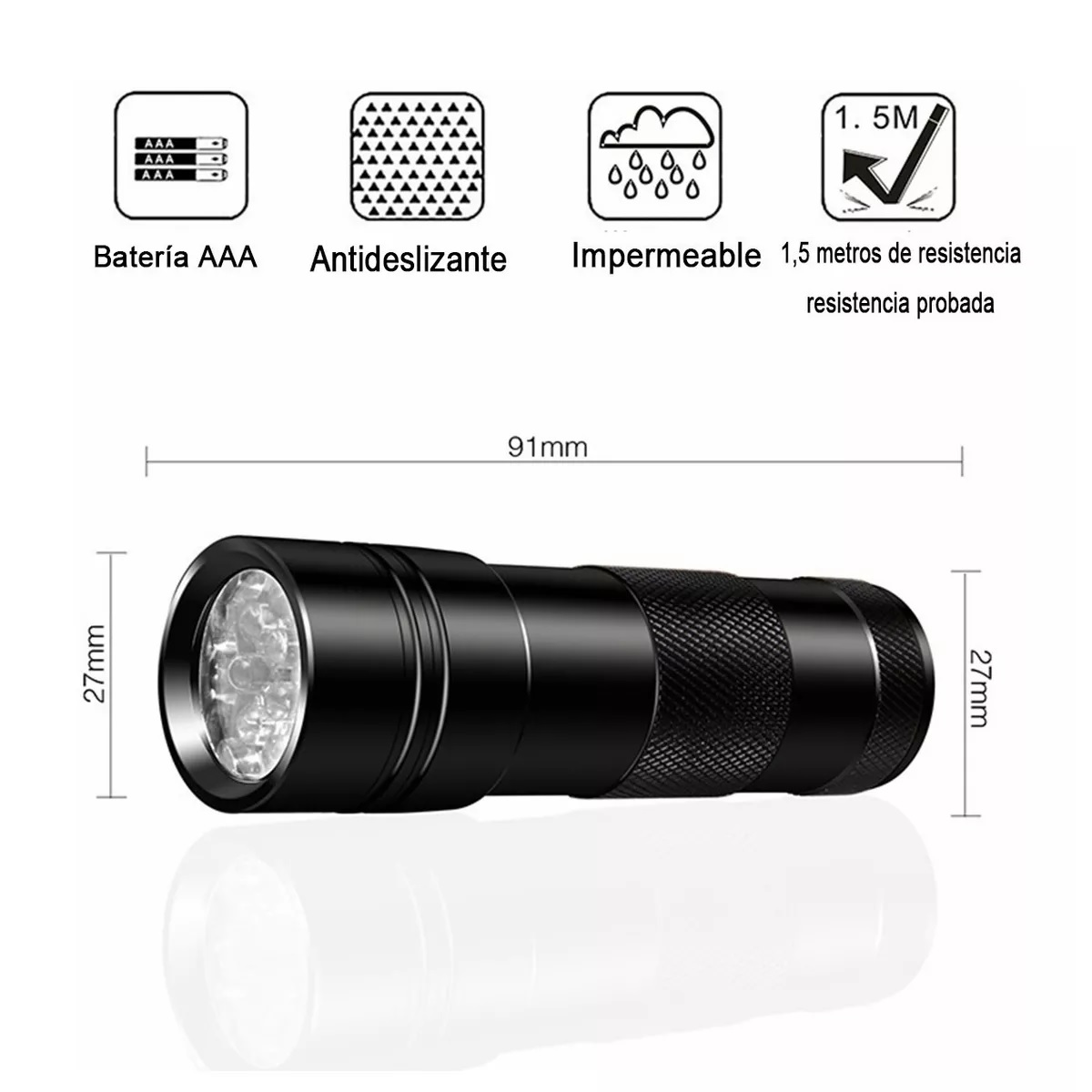 Lampara Luz Uv 12led 395nm
