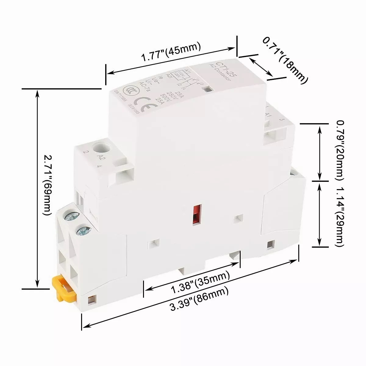 Contactor Relevador 25a 2 Fases 110v Motor Bomba Durable