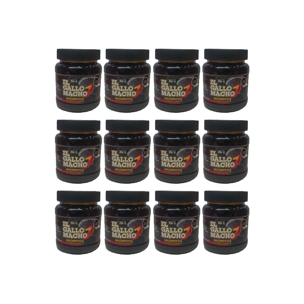 El Gallo Macho Docepack Salsa Macha machipotle 250grs