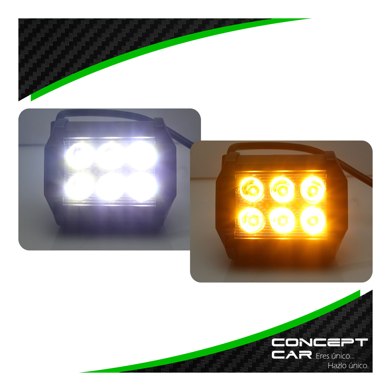 10 Par Faros 12 Led Dually Bicolor Dual Blanco Ambar