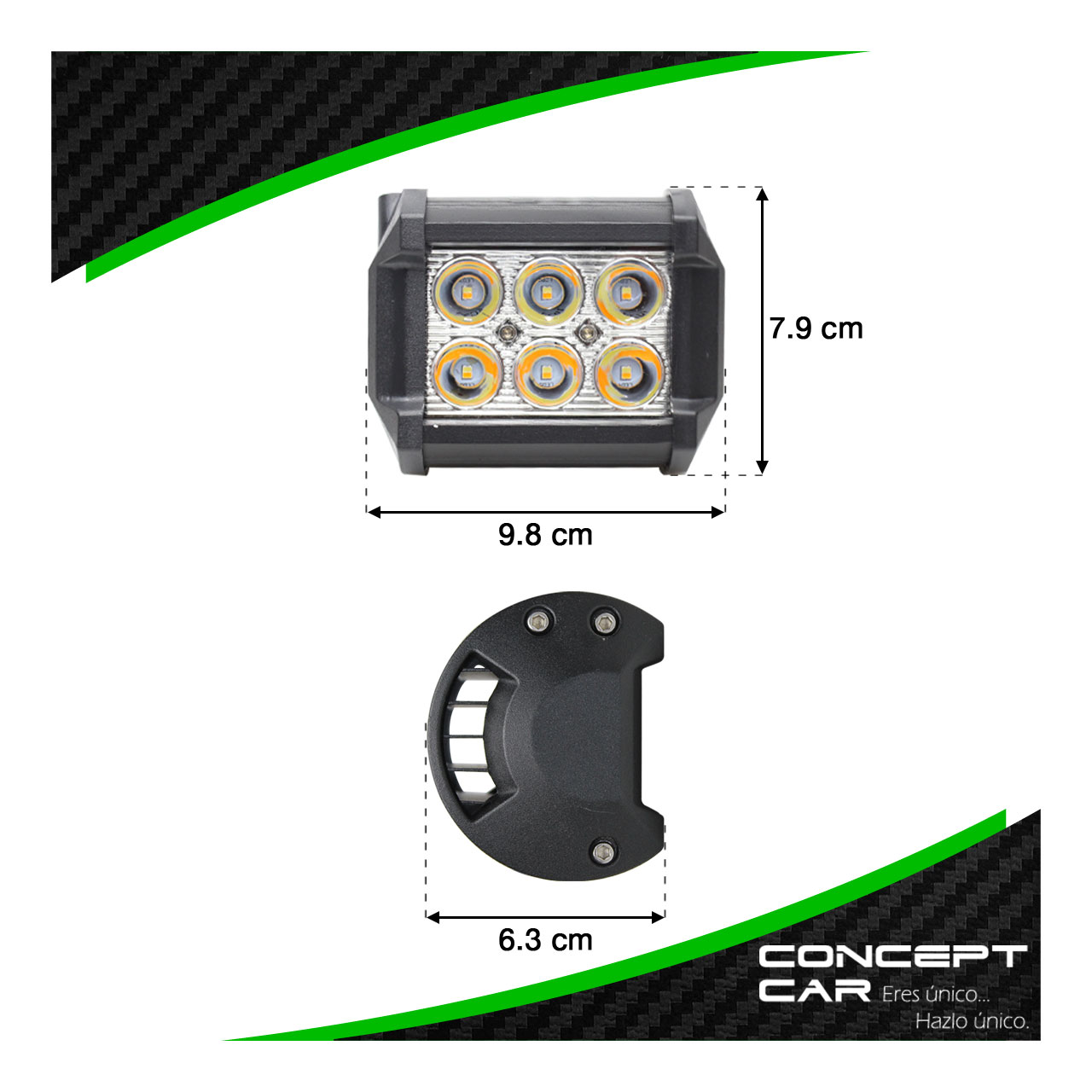 10 Par Faros 12 Led Dually Bicolor Dual Blanco Ambar
