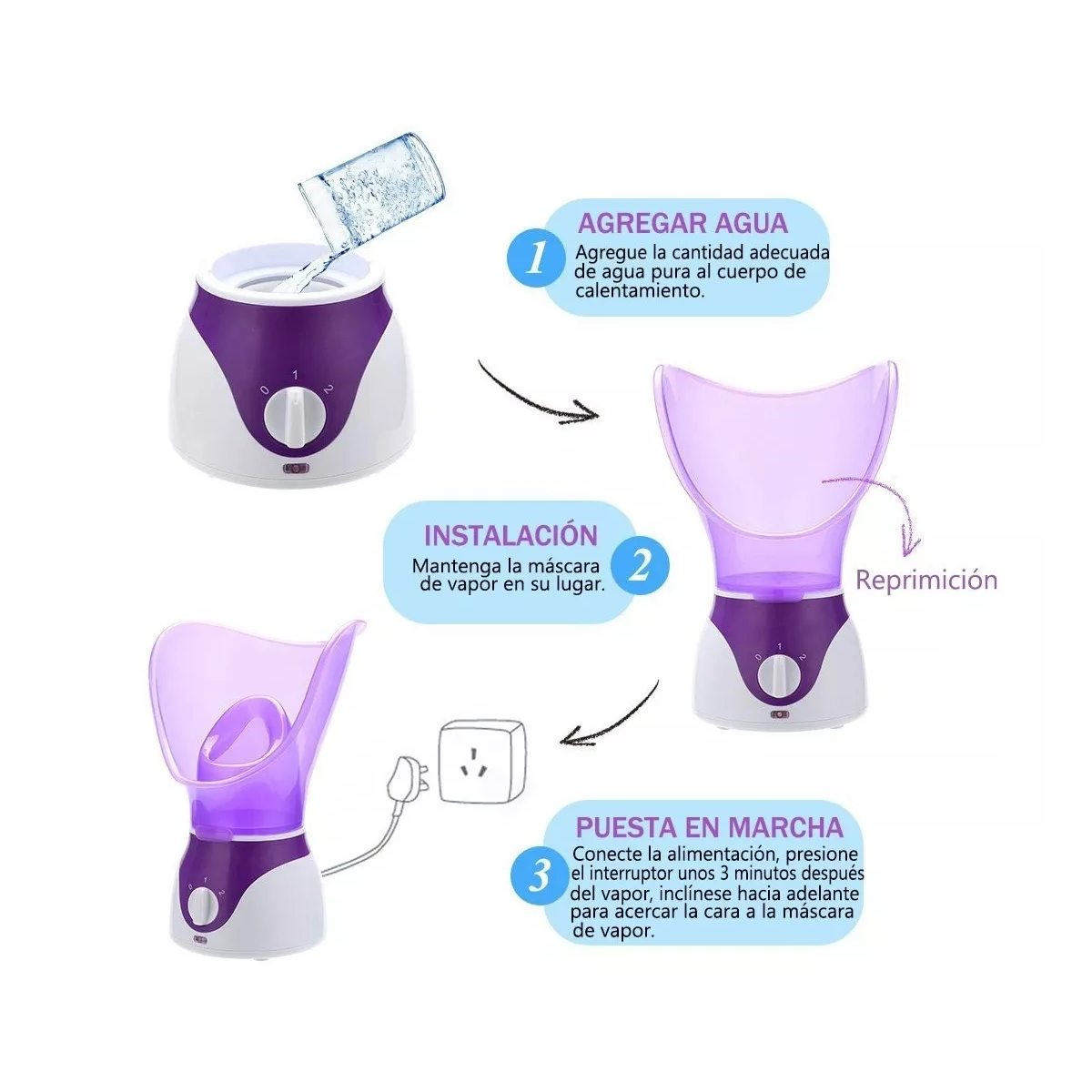 Humidificador Vaporizador Facial Nano Iones D/vapor Caliente