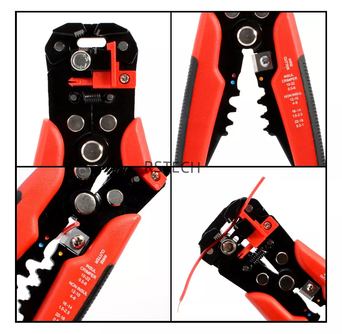 Cortacables 5 Y 1, Pelacables Automático Multifuncional Rojo/Negro