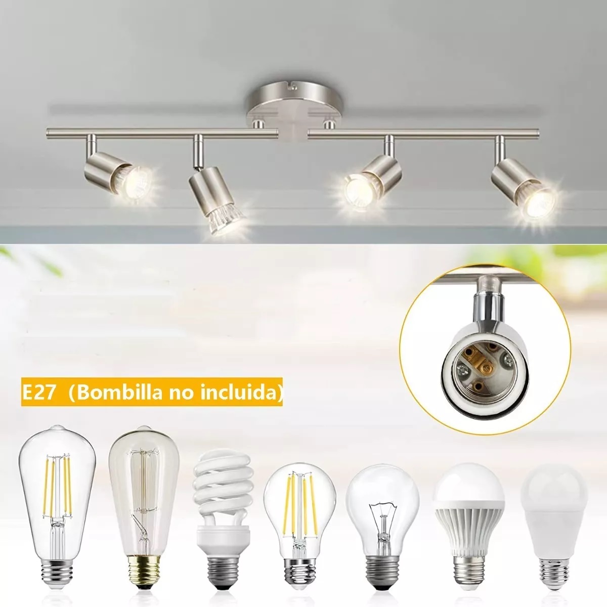 Iluminación De Riel Led De 4 Luces