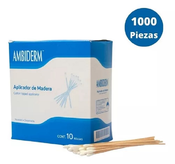 Aplicador De Madera Ambiderm Hisopos Aplicadores ( 1000 Pz )