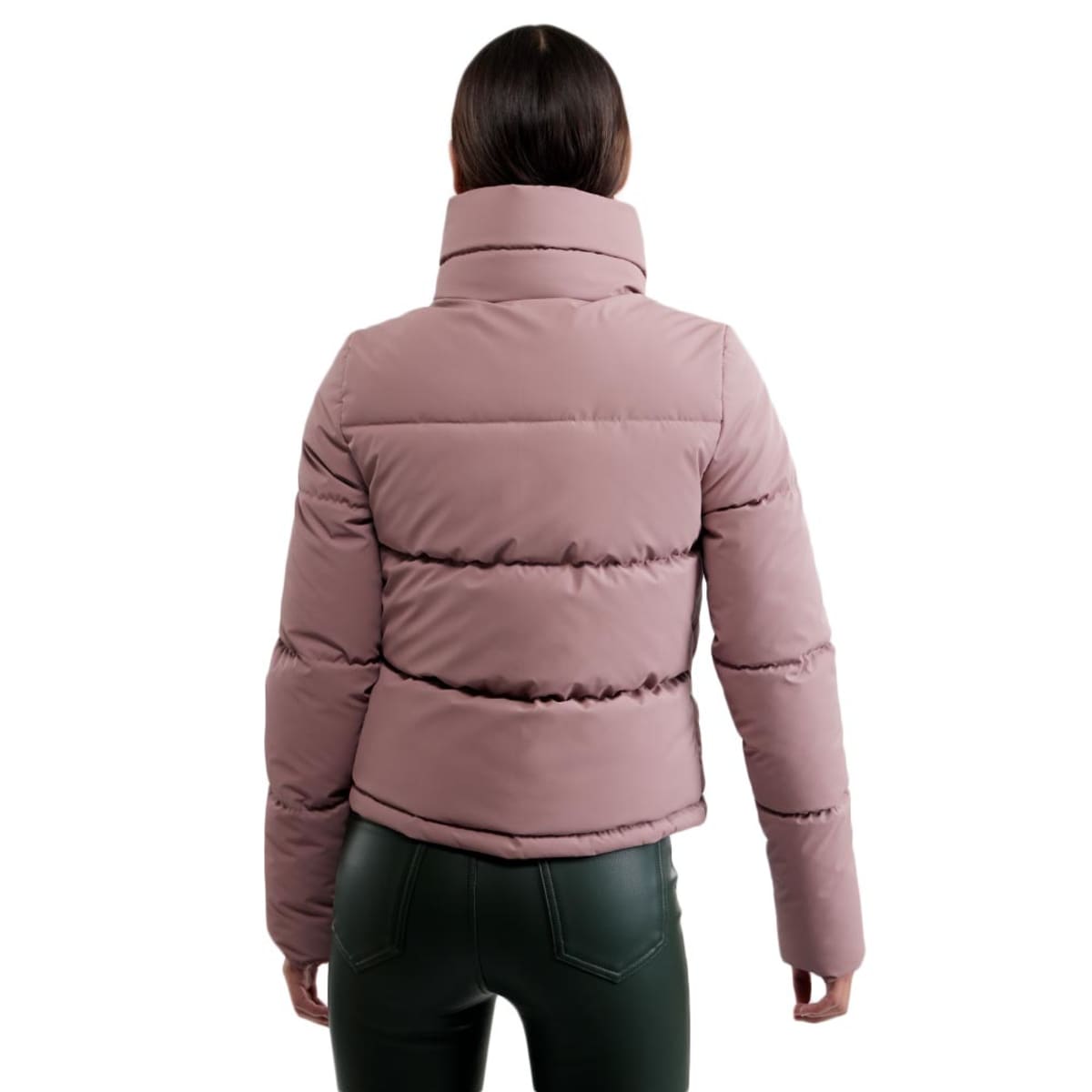 Chamarra casual capitonada color rosa, de mujer, marca Holly Land, mod ...