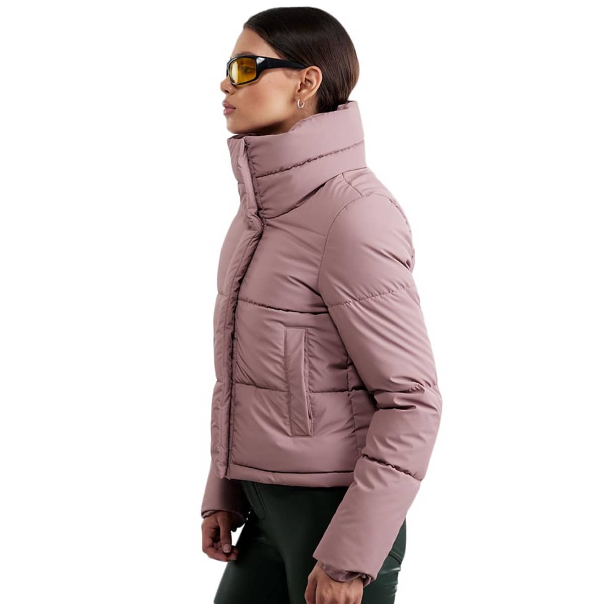 Chamarra casual capitonada color rosa, de mujer, marca Holly Land, mod ...