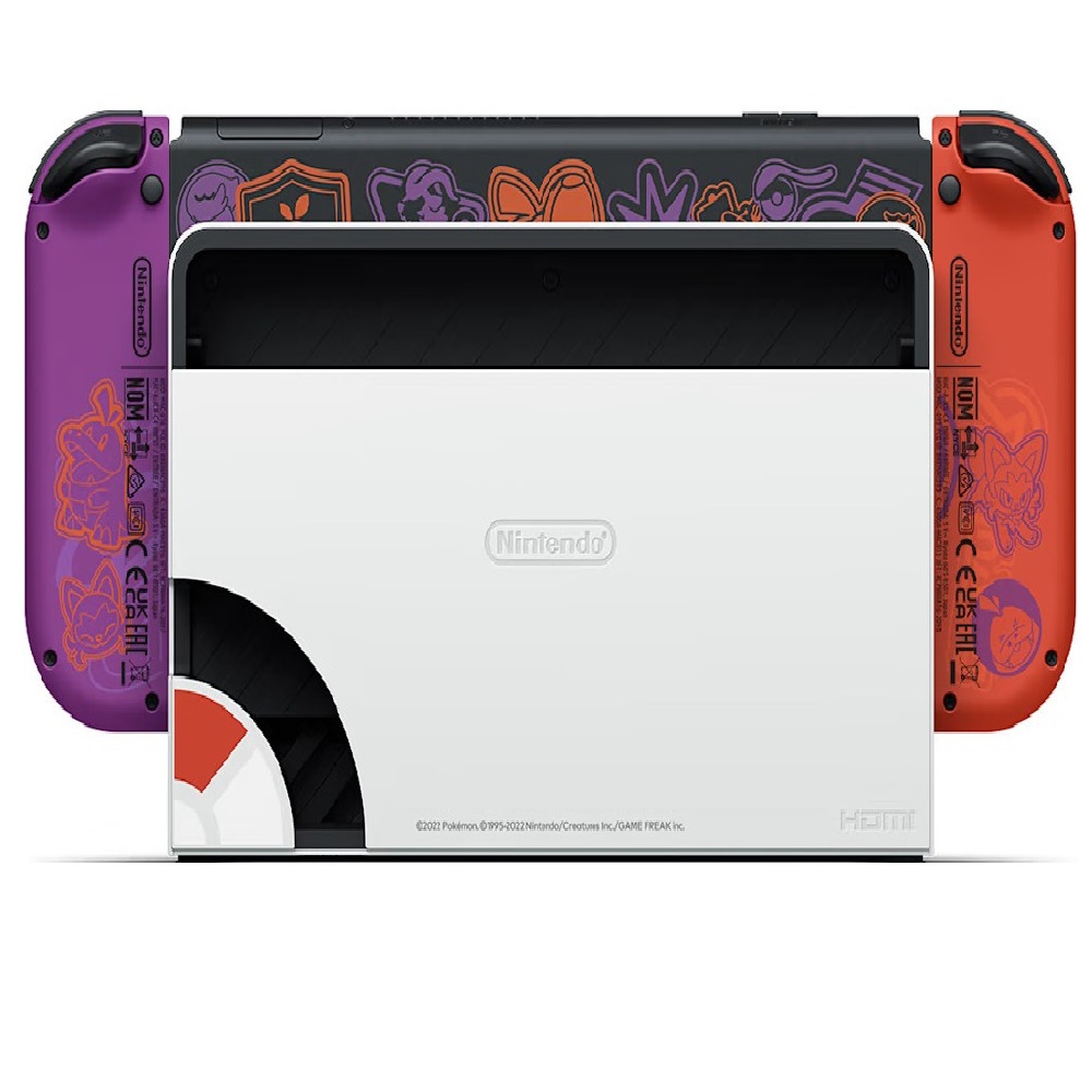 Nintendo Switch OLED 64GB Pokémon Scarlet & Violet Edition color rojo y violeta y negro