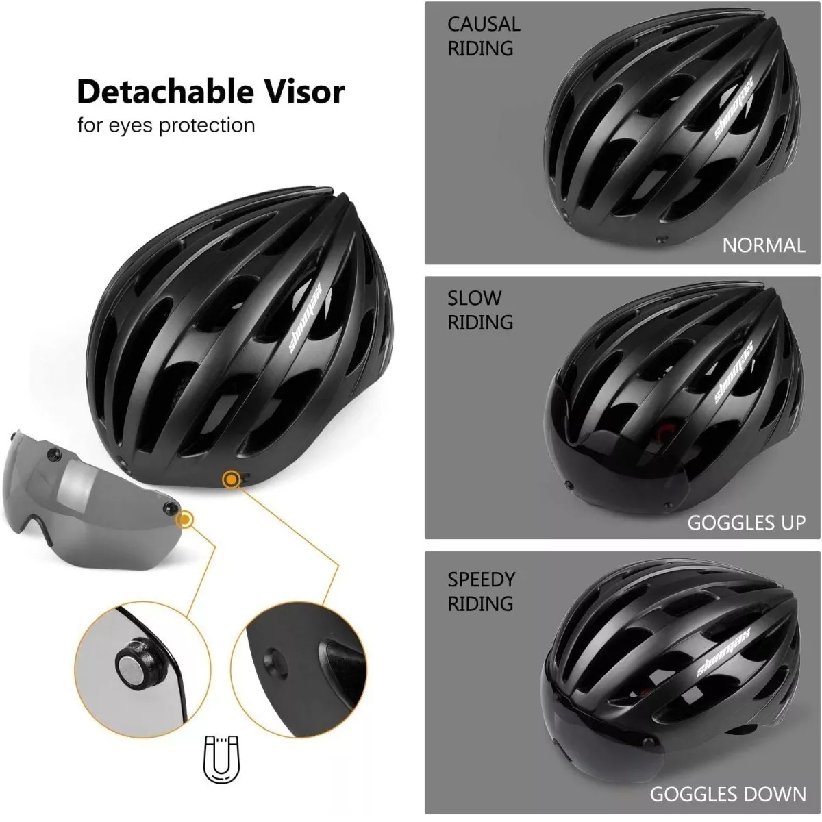 Casco Para Bicicleta De Montaña Con Luz Usb Negro