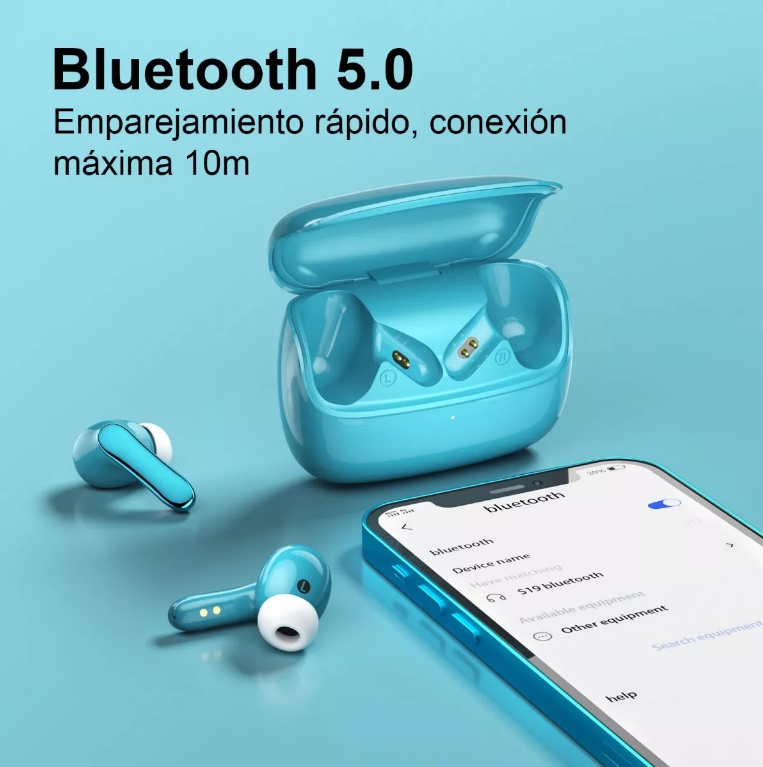 Audífonos bluetooth S19 Azul