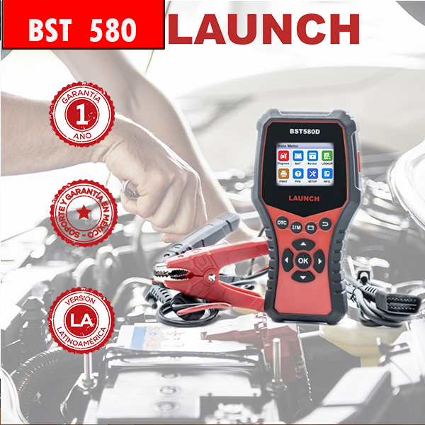 Probador De Baterías Y Sistema De Carga+ OBD2 Launch BST580D