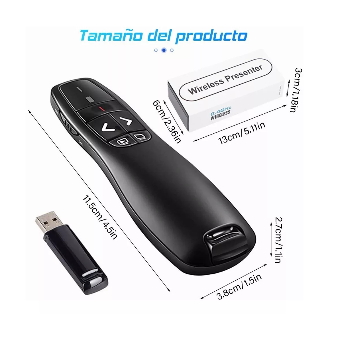 Apuntador Presentador Láser Inalámbrico Remota Con Usb
