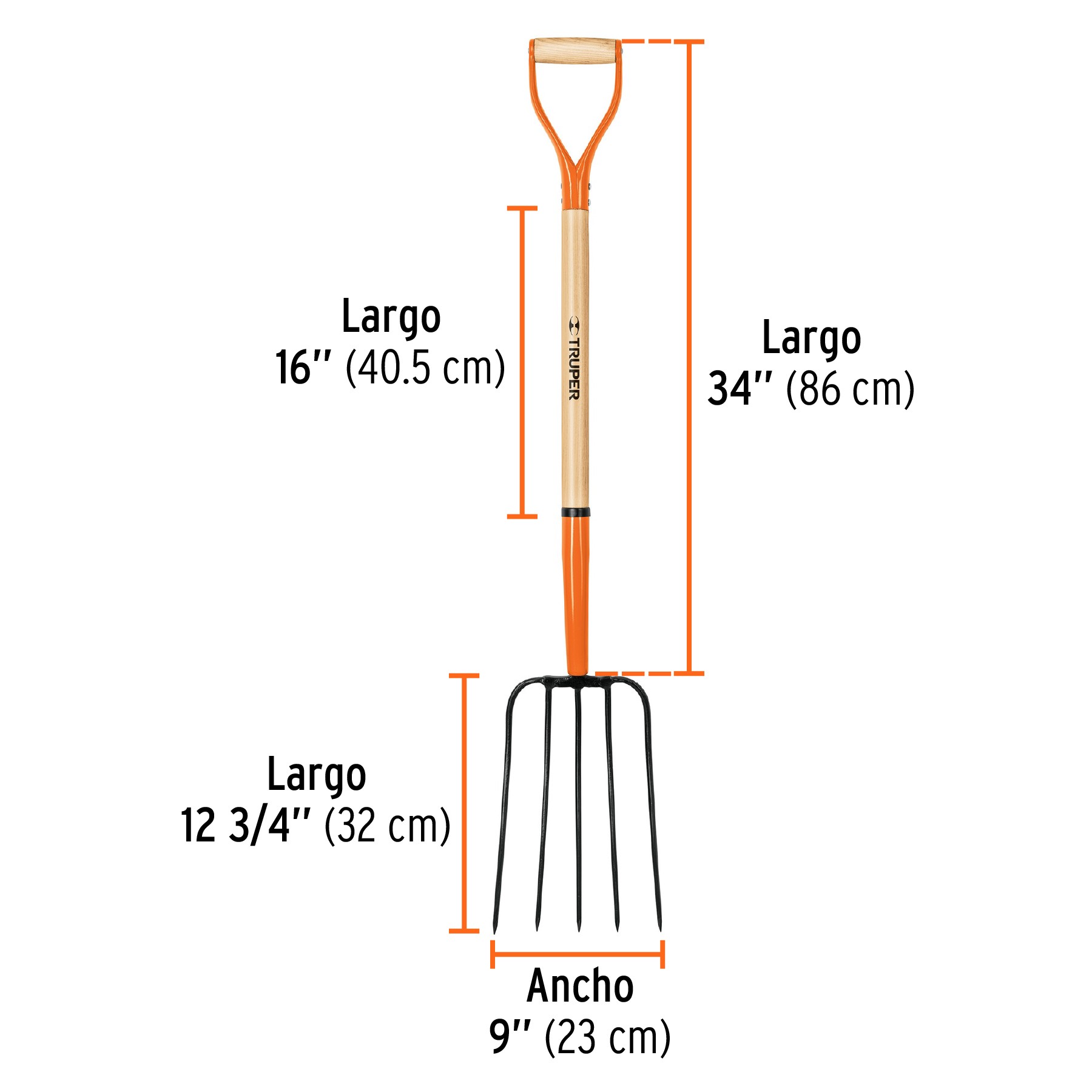 BIELDO PARA PAJA, 5 DIENTES, PUÑO "Y", TRUPER 11015