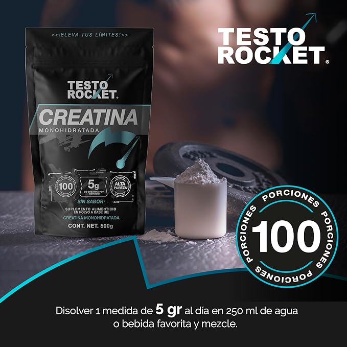 Creatina Monohidratada de Alta Pureza en Polvo - 500g | Creatina Testo ...